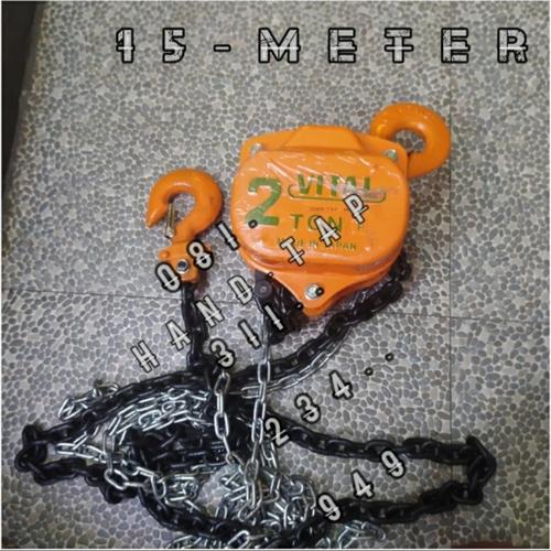 Jual CHAIN BLOCK VITAL 2 TON x 15 METER TAKEL HAND CHAIN HOIST VITAL VP ...