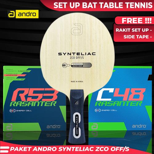 Jual Paket Bat Pingpong Rakitan Synteliac ZCO OFF/S Andro Rasanter R53 C48 - Jakarta Pusat ...