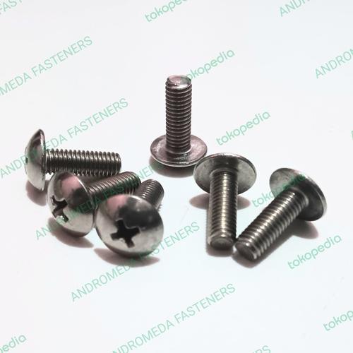 Jual BAUT JT STAINLESS M5x10 / BAUT PAYUNG STAINLESS / TRUSS HEAD BOLT ...