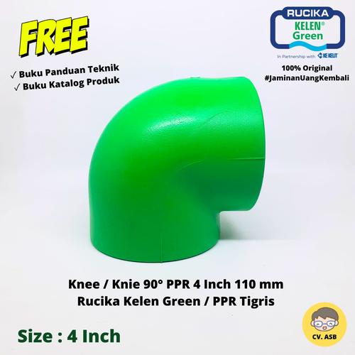 Jual Knee Knie Keni L PPR 4" 4 Inch 110mm Elbow Rucika Green Tigris ...