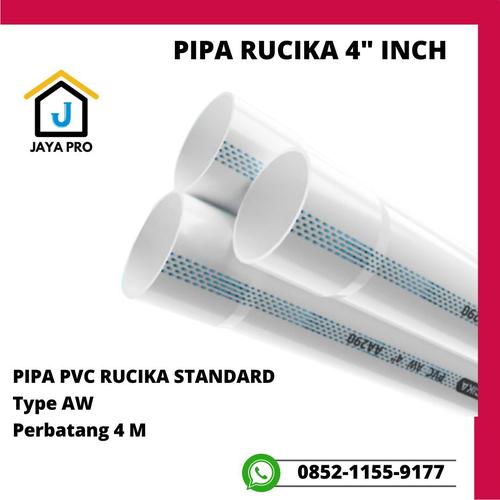 Jual PIPA PVC RUCIKA STANDARD 4” INCH AW PUTIH 1 BATANG (4 M) - Jakarta ...