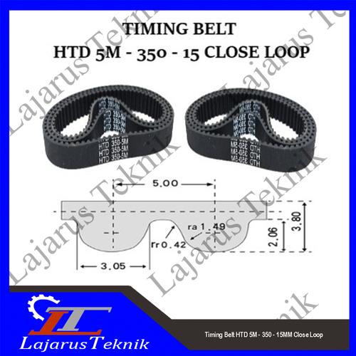 Jual Timing Belt HTD 5M - 350 - 15MM Close Loop - Kota Cimahi - Lajarus Teknik | Tokopedia