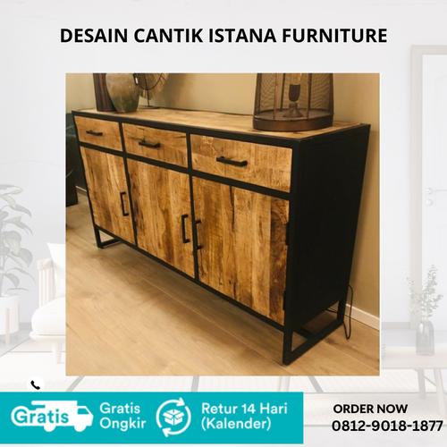 Jual Buffet Minimalis Besi Kayu Pintu Buka Tutup Dengan Laci - Kota ...