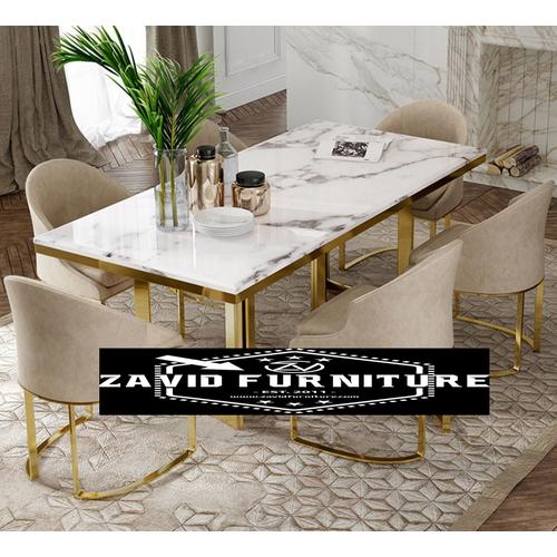 Jual Meja Makan Modern Stainless Marmer Carrara Dining Table - Kab ...