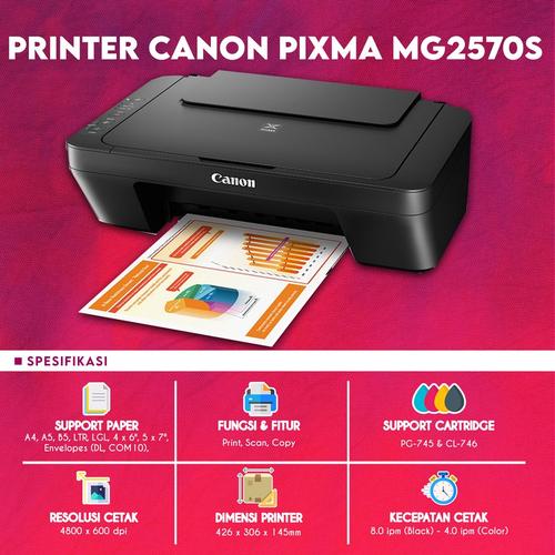 Jual printer canon pixma mg2570s infus print+copy+scan inkjet tabung ...