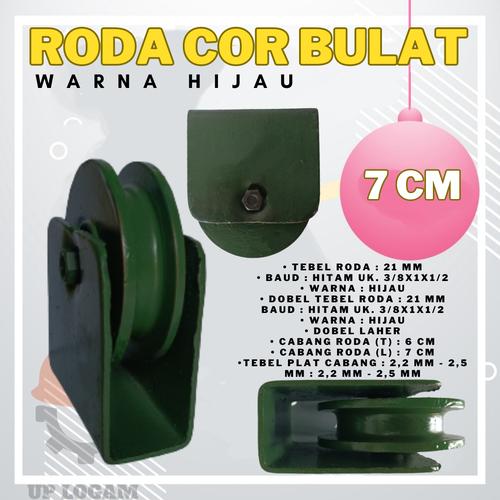 Jual RODA PAGAR BESI COR UKURAN 7 CM WARNA HIJAU BENTUK BULAT DAN SIKU ...