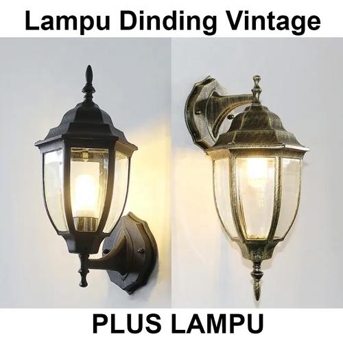 Jual Lampu Dinding Outdoor Model Klasik Vintage - Hitam+Lampu Api ...