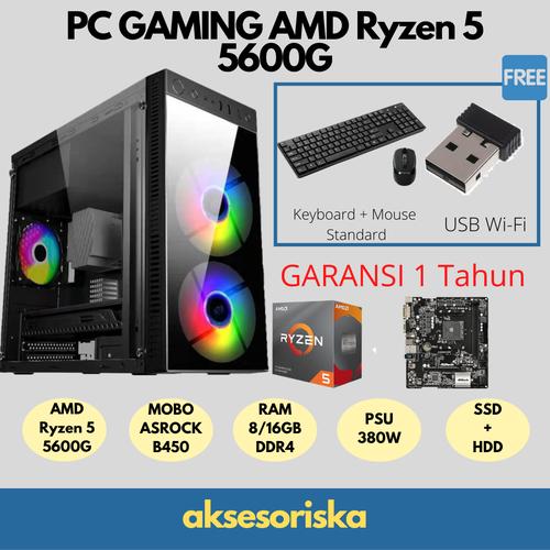 Jual Paket PC Rakitan Komputer CPU Gaming AMD Ryzen 5 5600G DDR4 SSD HD ...