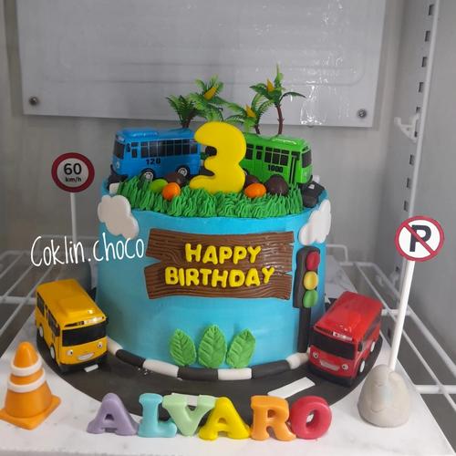 Jual Cake Birthday Tayo / Kue ulang tahun bis tayo / custom cake - red ...