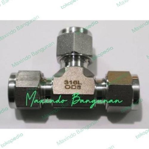 Jual Tee Union Connector OD 3/8" Inch SS 316 / Tee Union Connector ...