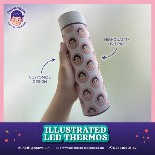 Jual Custom Tumblr LED Thermos Ilustrasi (KADO WISUDA, GRADUATION GIFT ...