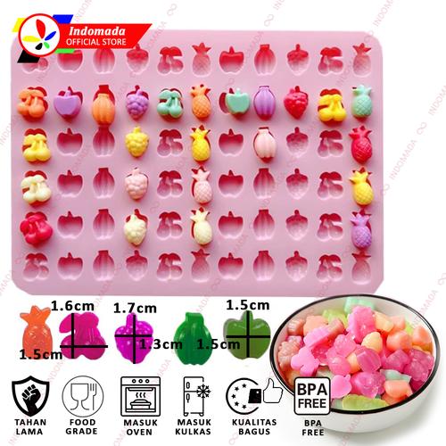 Jual Cetakan Silikon Permen Coklat Gummy Candy 66 Fruit Buah Kecil ...