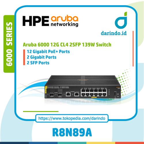 Jual Aruba 6000 12G CL4 2SFP 139W Switch [R8N89A] - Jakarta Pusat ...