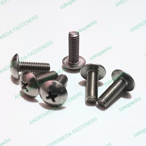 Jual BAUT JT STAINLESS M6x20 / BAUT PAYUNG STAINLESS / TRUSS HEAD BOLT ...