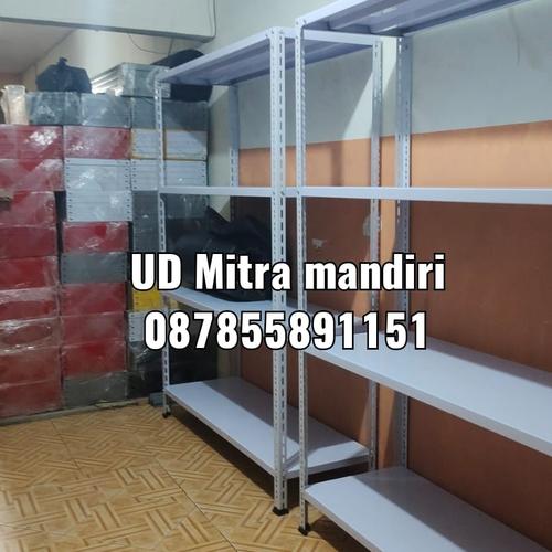 Jual rak papan plat besi siku lubang P 100 L 40 T 150 susun 4 - Putih ...