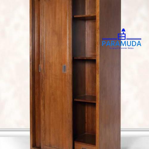 Jual Lemari baju 2 pintu Minimalis Sliding Kayu Jati - Kab. Jepara - Paramuda furniture | Tokopedia