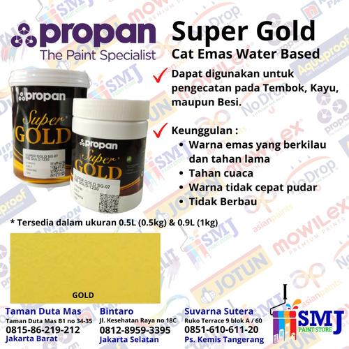 Jual Cat Emas utk Tembok Kayu Besi PROPAN SUPER GOLD Water Based 1kg ...