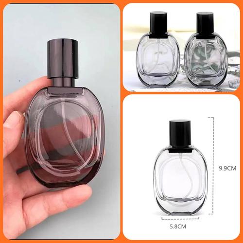 Promo botol parfum 30ml kaca drat Oval Isi Ulang - Hitam bening ...