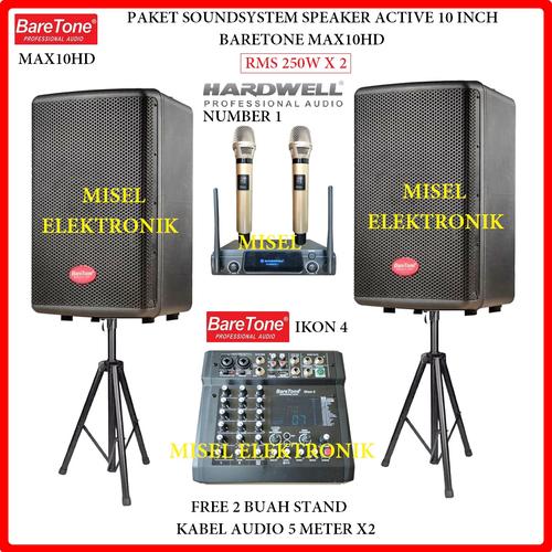 Jual Paket Soundsytem Speaker Aktif 10 Inch BareTone MAX10HD Mixer ...
