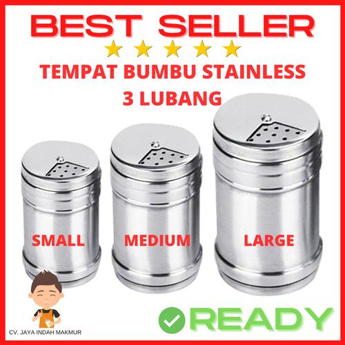 Jual Tempat Bumbu / Powder / Bubuk Tabur 3 Ukuran Lubang Stainless ...