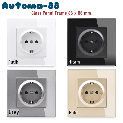 Jual Stop Kontak Colokan listrik Dinding Artistik Mewah Glass Panel ...