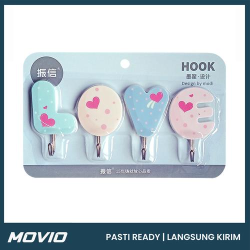 Promo Simple Hook Tempel Dinding - Hook Kait / Hook Gantungan Baju Handuk - Hook 4 - Love ...