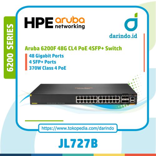 Jual Aruba 6200F 48G Class4 PoE 4SFP+ 370W Switch [JL727B] - Jakarta ...