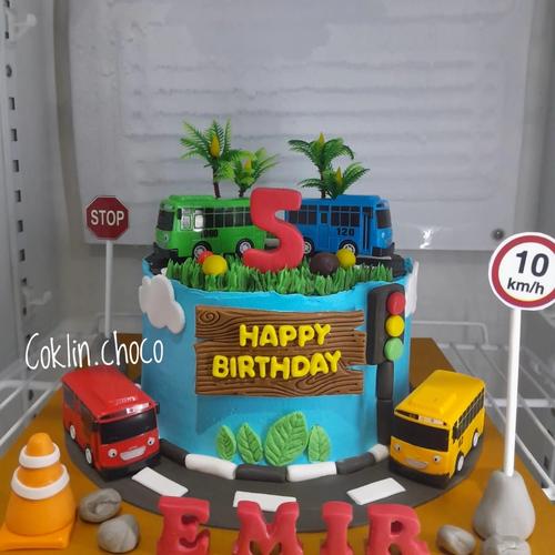 Jual Cake Birthday Tayo / Kue ulang tahun bis tayo / custom cake - red ...