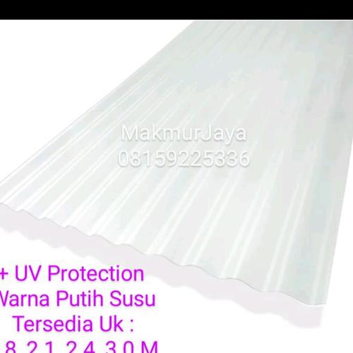 Jual FIBER GELOMBANG + UV PRO 2.1 M WARNA SUSU / ATAP FIBER TRANSPARAN ...