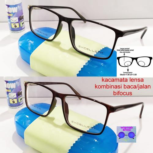 Jual KACAMATA full lensa BIFOCUS baca kombinasi jauh - cokelat, normal ...