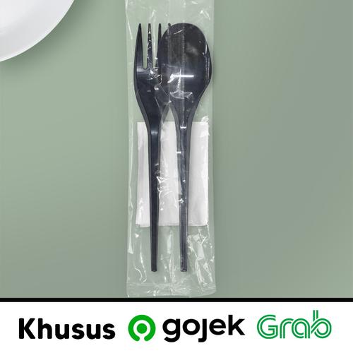 Promo Sendok Garpu Set Plastik Tisu Murah Higienis Bersih Tebal - Putih ...