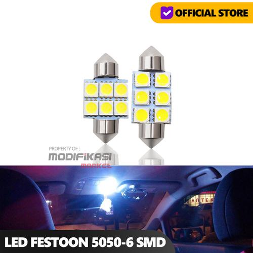 Jual LAMPU LED PLAFON KABIN CABIN FESTOON 31MM 36MM 6 MATA SMD DC 12V ...