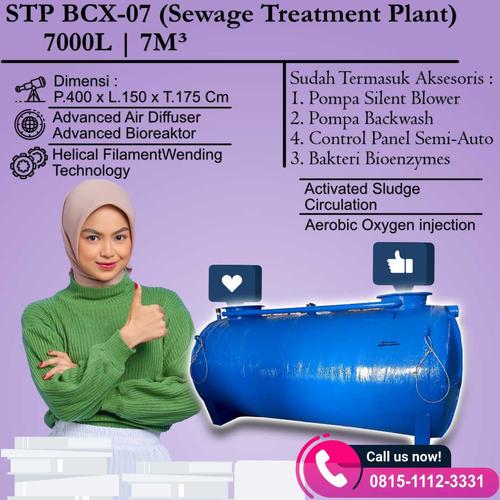 Jual TANGKI IPAL TIPE HORIZONTAL SILINDER 7000 LITER 7M3 / BIOFIL ...