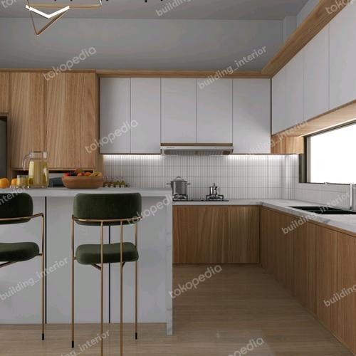 Jual kitchen set hpl putih kombinasi coklat - Kota Depok - building ...