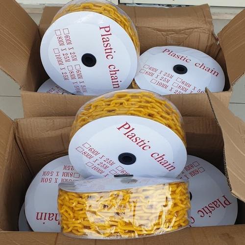 Jual Tali Rantai Plastik 6mm x 25m merah-kuning/ Plastic Chain ...