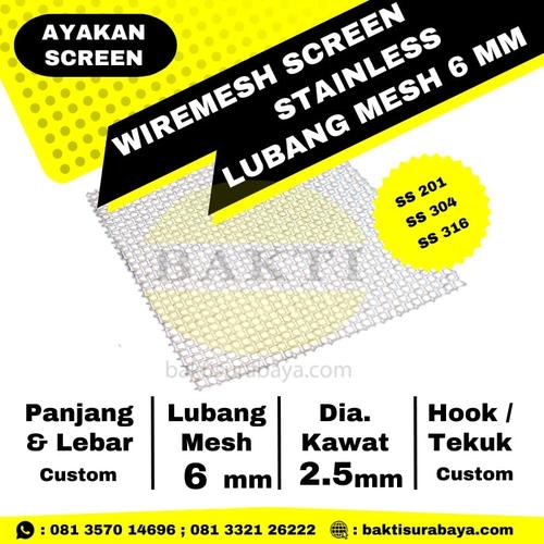 Jual Wiremesh Screen Stainless Steel Lubang Mesh 6 MM Kawat Anyaman ...