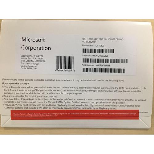 Jual Microsoft Windows 11 Professional OEM Pack 64 Bit DVD Original ...