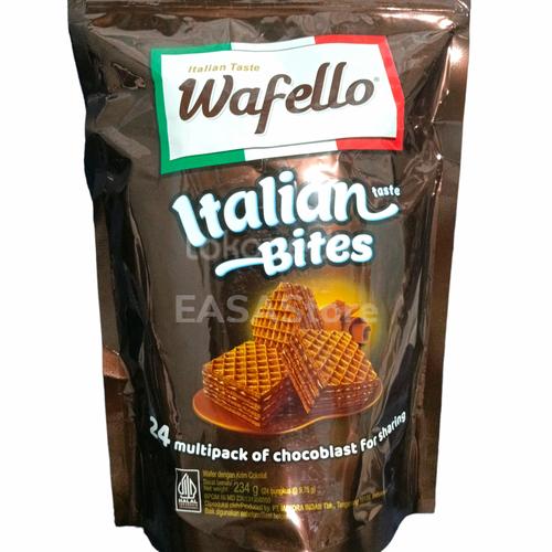 Jual Wafello Pouch Coklat 234 gr Caramel 288 gr Wafer Italian Bites ...