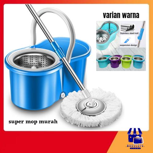 Promo alat pel lantai murah/spin mop - Biru, Stainless Steel - Kota ...