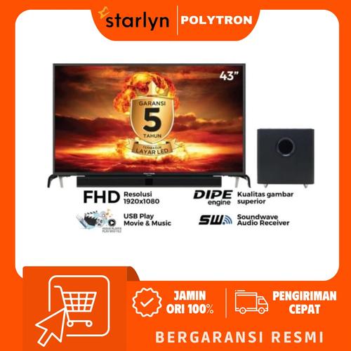 Promo POLYTRON LED TV 43" 43BV1558 43 INCH USB MOVIE HD HDMI DIGITAL ...