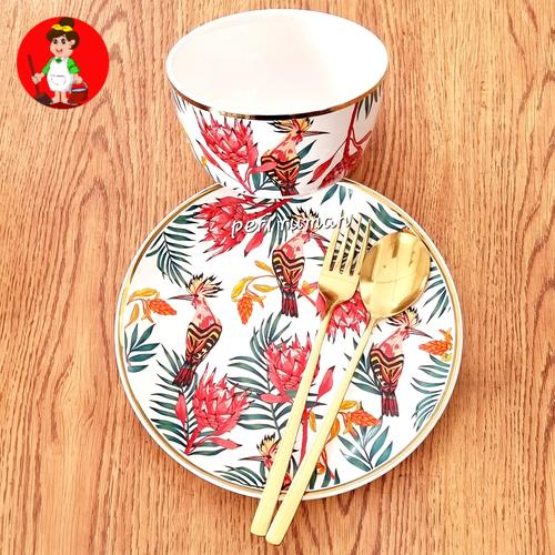 Jual Piring Mangkok Set Keramik Yellow Bird - Kab. Tangerang - Peri ...