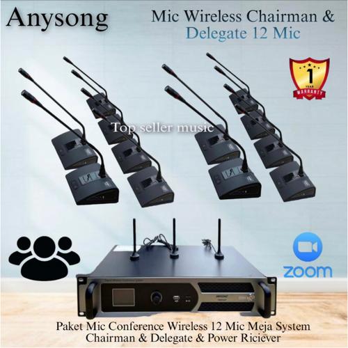 Jual PAKET MIC WIRELESS CONFERENCE / MIC RAPAT MEJA 12 MIC SYSTEM ...