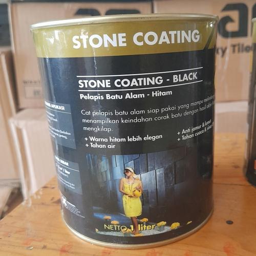 Jual Am 153 STONE COATING BLACK pelapis/pelindung batu alam-Hitam 1kg ...