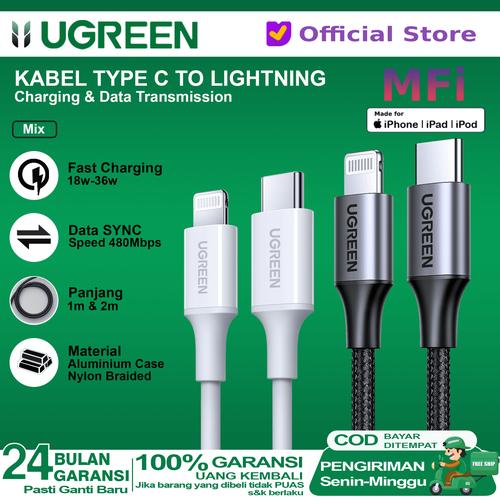 Jual UGREEN Kabel Data Lightning Mfi For iPhone 11 12 13 14 Fast ...