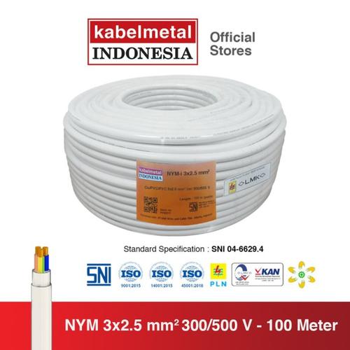 Promo NYM 3x2.5 mm² 100 Meter Putih - Kabel Metal Indonesia Listrik ...