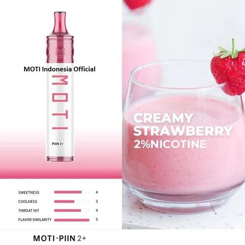Jual MOTI PIIN2+ PLUS Creamy Strawberry Disposable Vape 2000 Puff ...