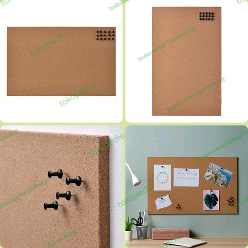 Jual Papan tusuk memo dengan pin cork board with pin papan mading 52 x ...
