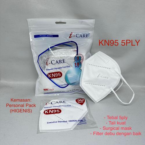 Jual Masker KN95 5ply i-Care 3D disposable mask - Putih - Jakarta Utara ...