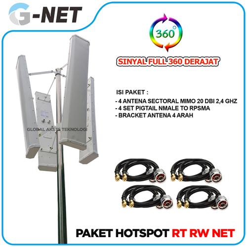 Jual PAKET Antena WIFI HOTSPOT GNET Sectoral MIMO 20 dBi 2,4 Ghz ...