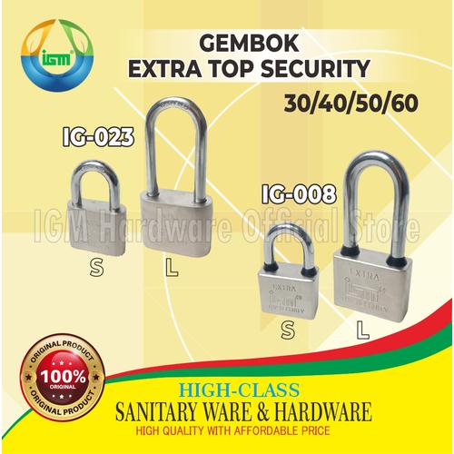 Jual GEMBOK CHROME OVAL, GEMBOK BESI KOTAK AS JUMBO IGM IG-023, IG-008 ...